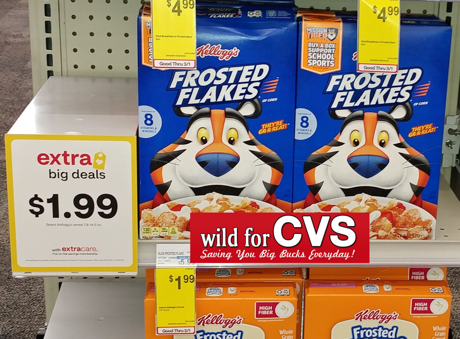 Kellogg’s Frosted Flakes or Froot Loops $1.24 Each